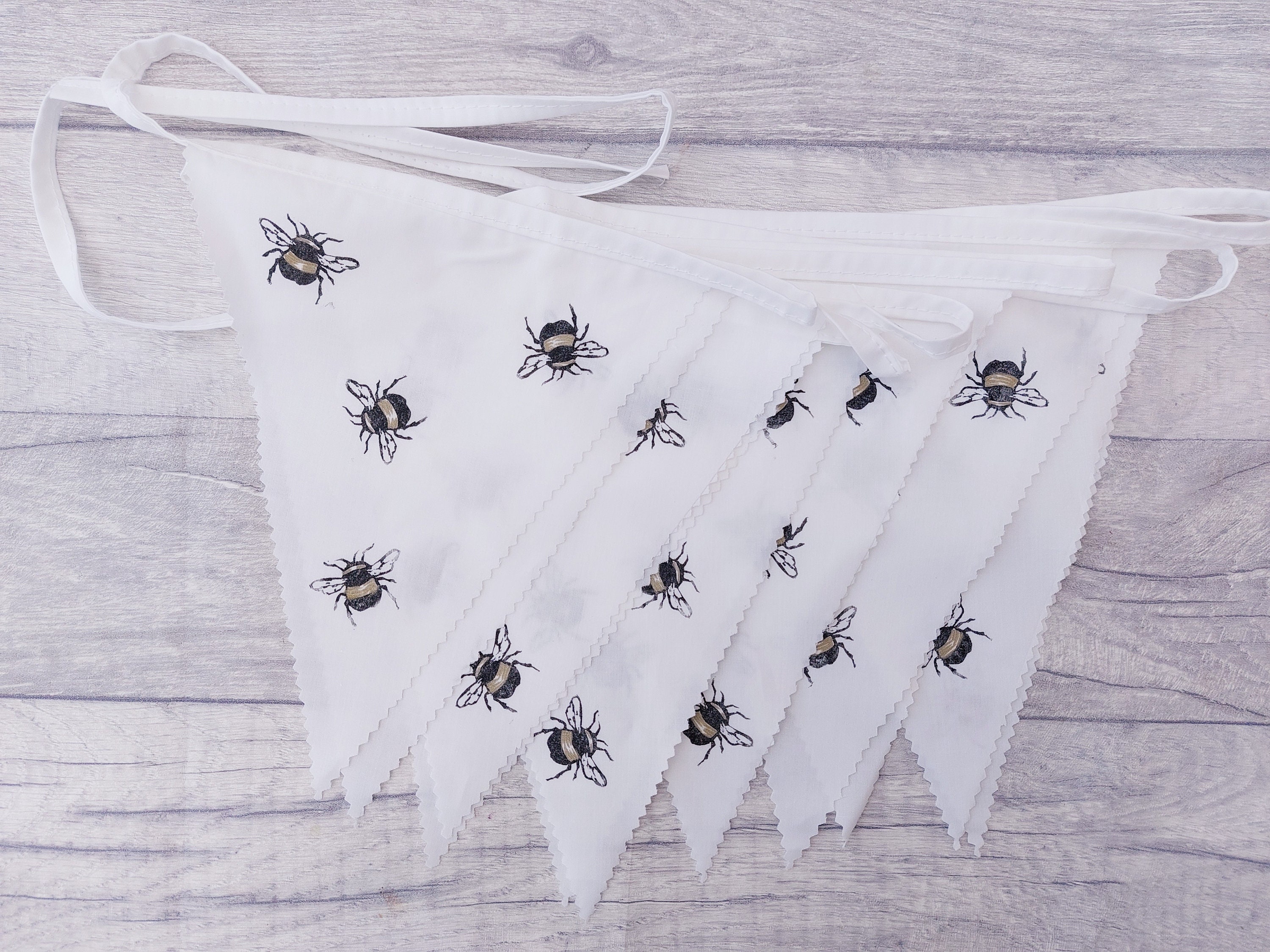 Hand Printed Linocut Bumble Bee Bunting Jubilee Garden Decor - Etsy UK