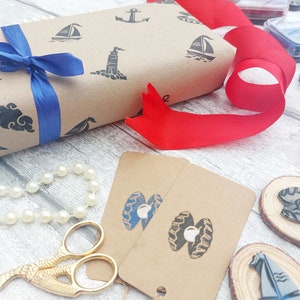 Hand Carved Nautical Ink Stamp Set, Sea Themed Rubber Printing Blocks ...