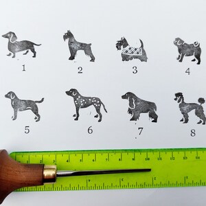 Hand Carved Dog Ink Stamp, Dachshund, Schnauzer, Labrador and Woof Ink ...