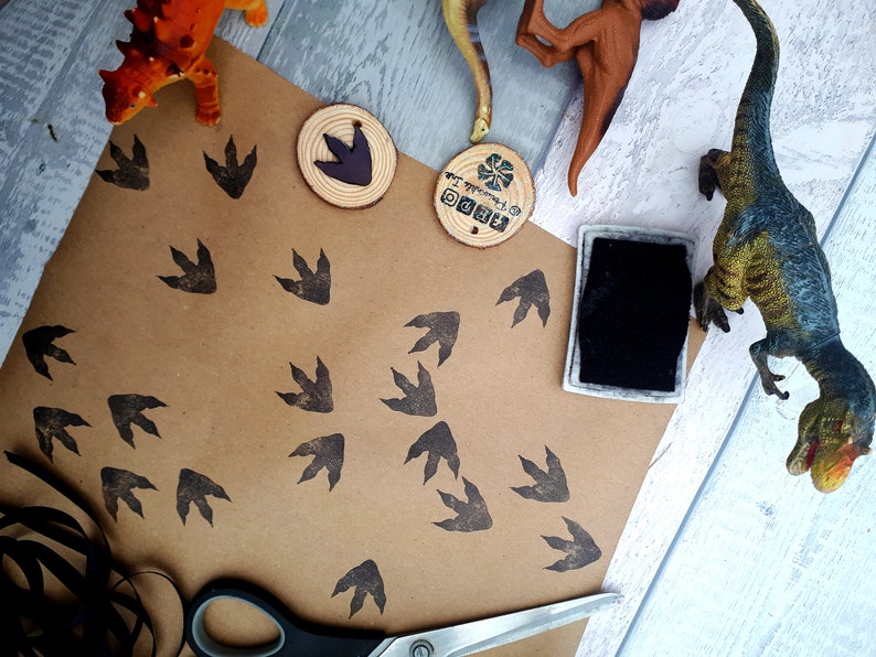 Dinosaur Ink Stamps DIY Eco Recyclable Wrapping Paper - Etsy UK