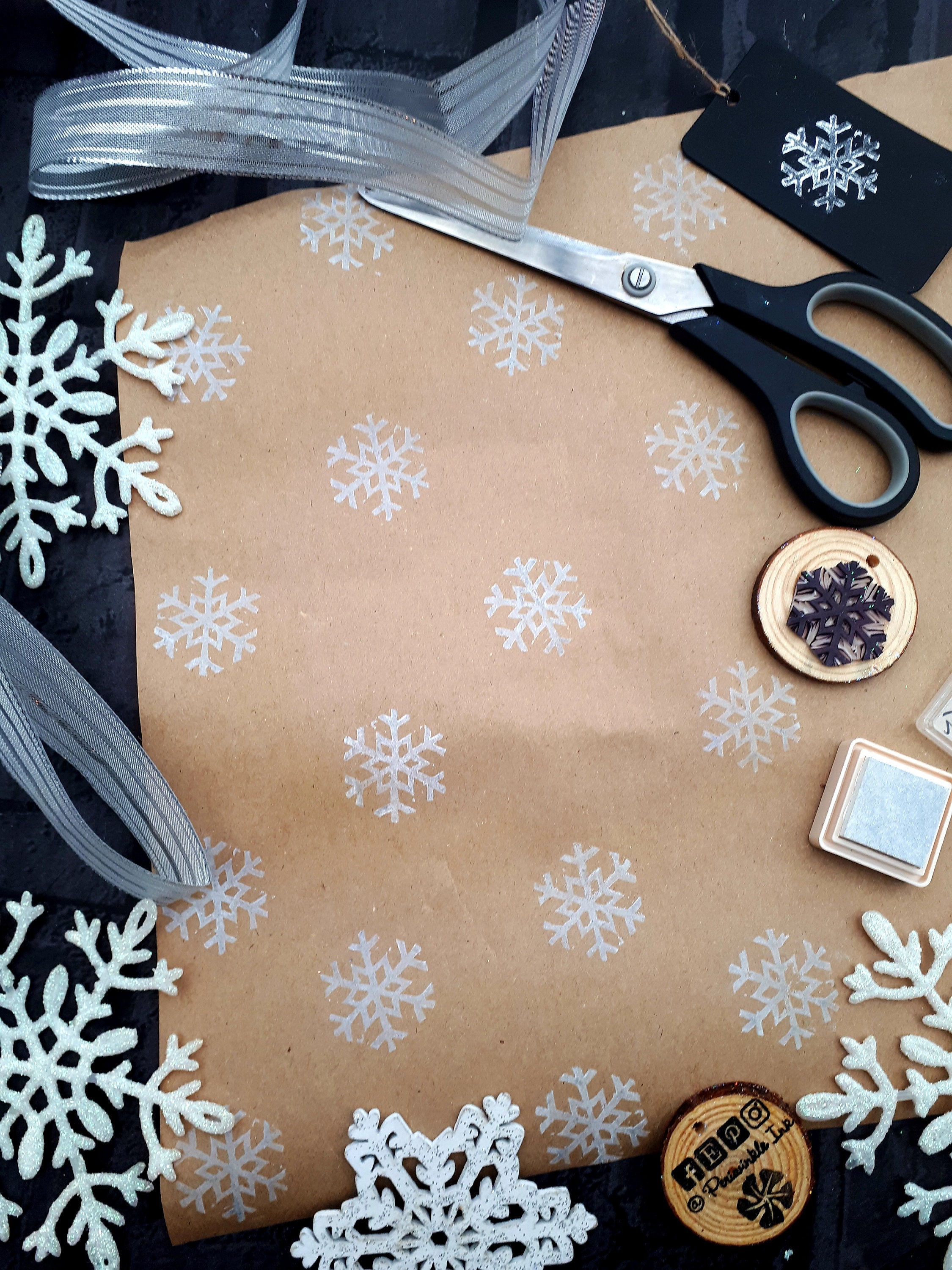 Snowflake Ink Stamps Christmas Printing Blocks Hand Carved - Etsy UK