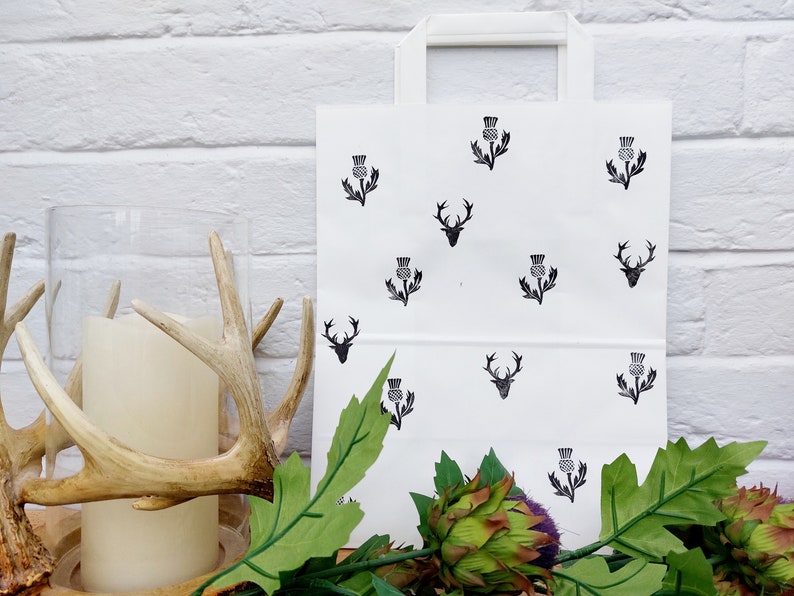Hand Carved Thistle Ink Stamp, Unique Christmas Printing Block ...