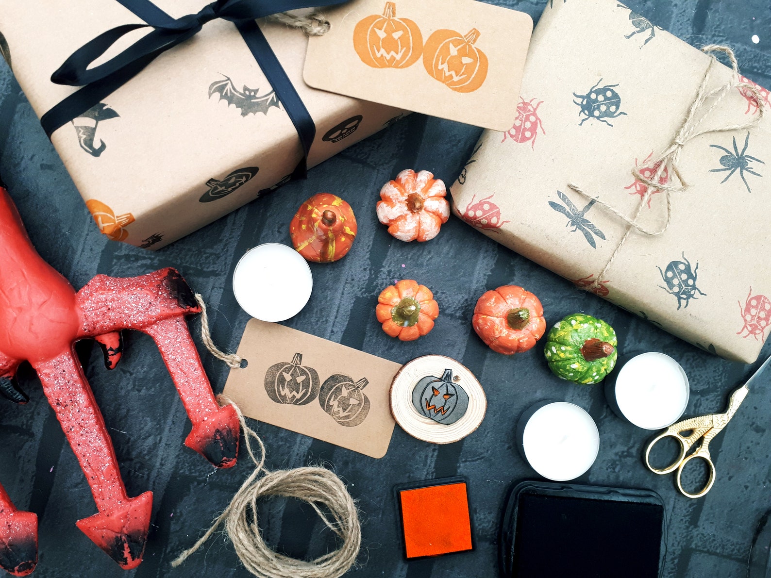 Halloween Ink Stamps Skull Spider Pumpkin Bat Witches Hat - Etsy UK