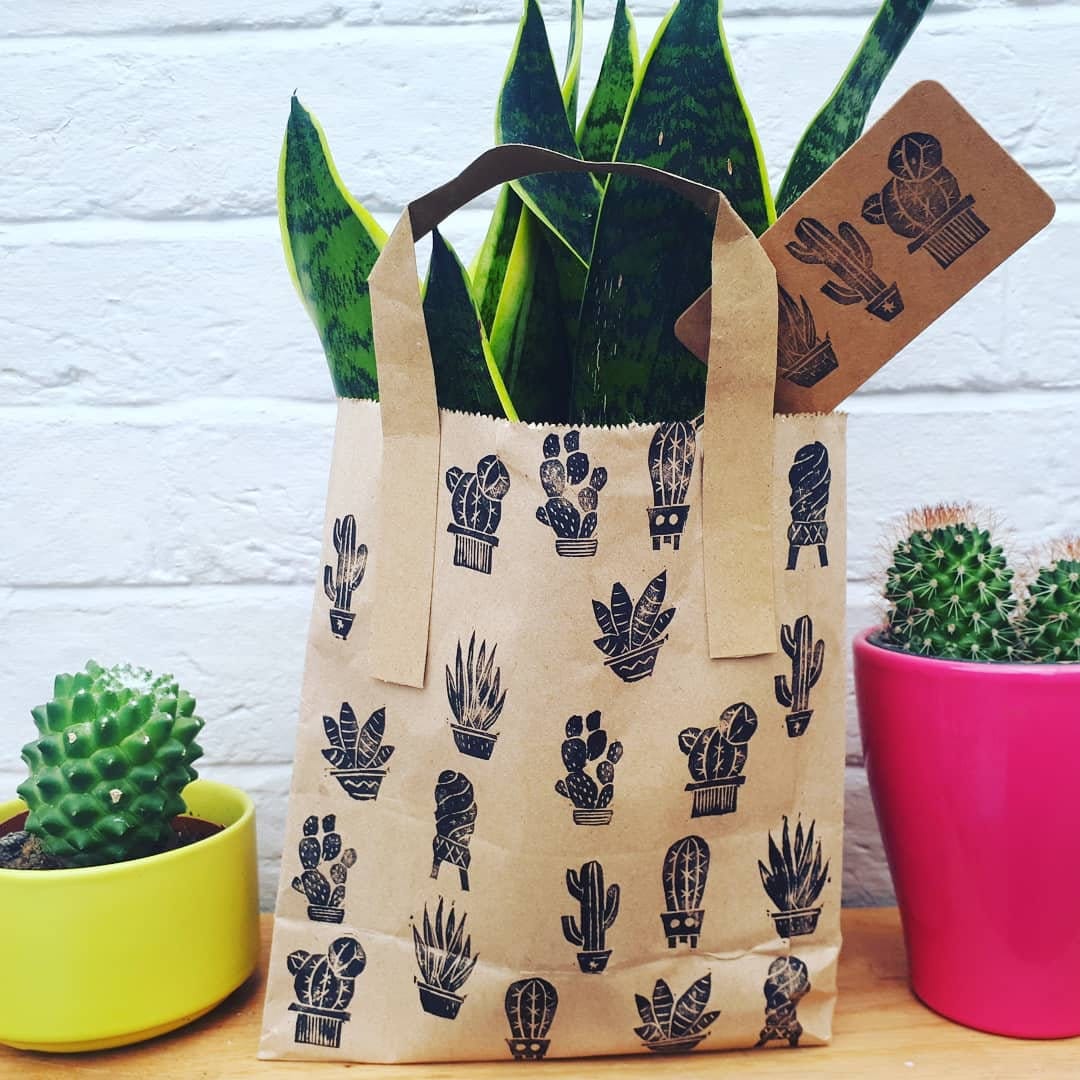 Cactus Ink Stamps Cacti Printing Block Hand Carved DIY Eco | Etsy UK