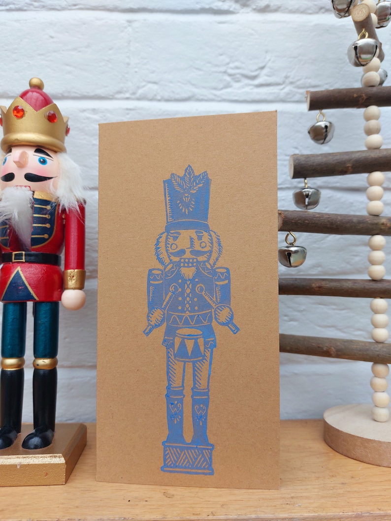 Handmade Nutcracker Christmas Card, Hand Printed Ballet Linocut Card ...