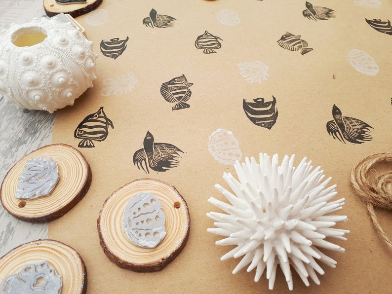 Tropical Fish Ink Stamps Cichlid Butterfly Fish Angel Fish - Etsy