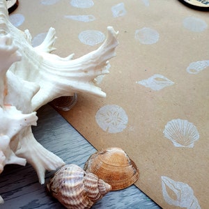 Seashell Ink Stamps, Shell Printing Block, DIY Eco Recyclable Wrapping ...