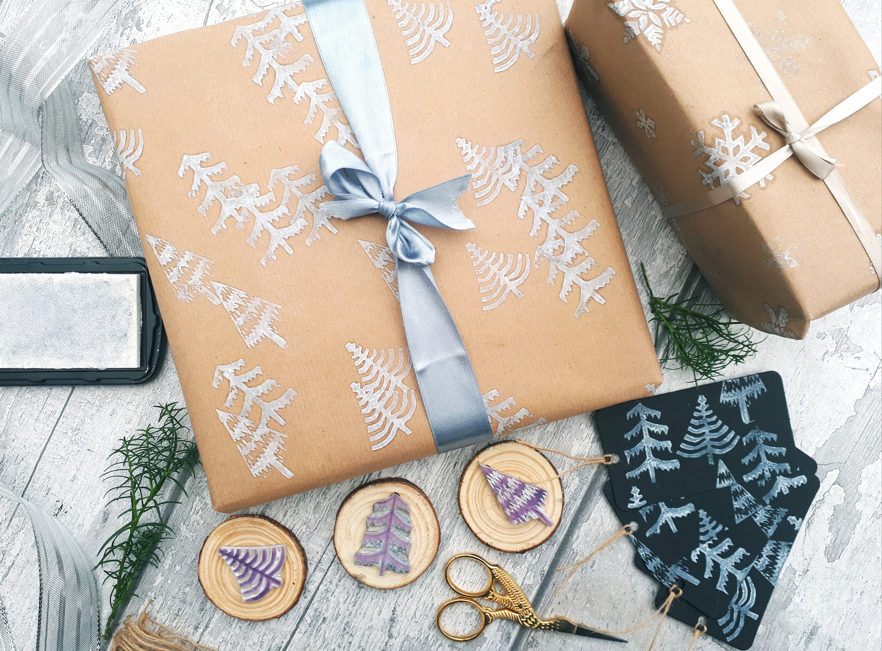 Christmas Tree Ink Stamp Fir Tree Printing Block Hand - Etsy UK