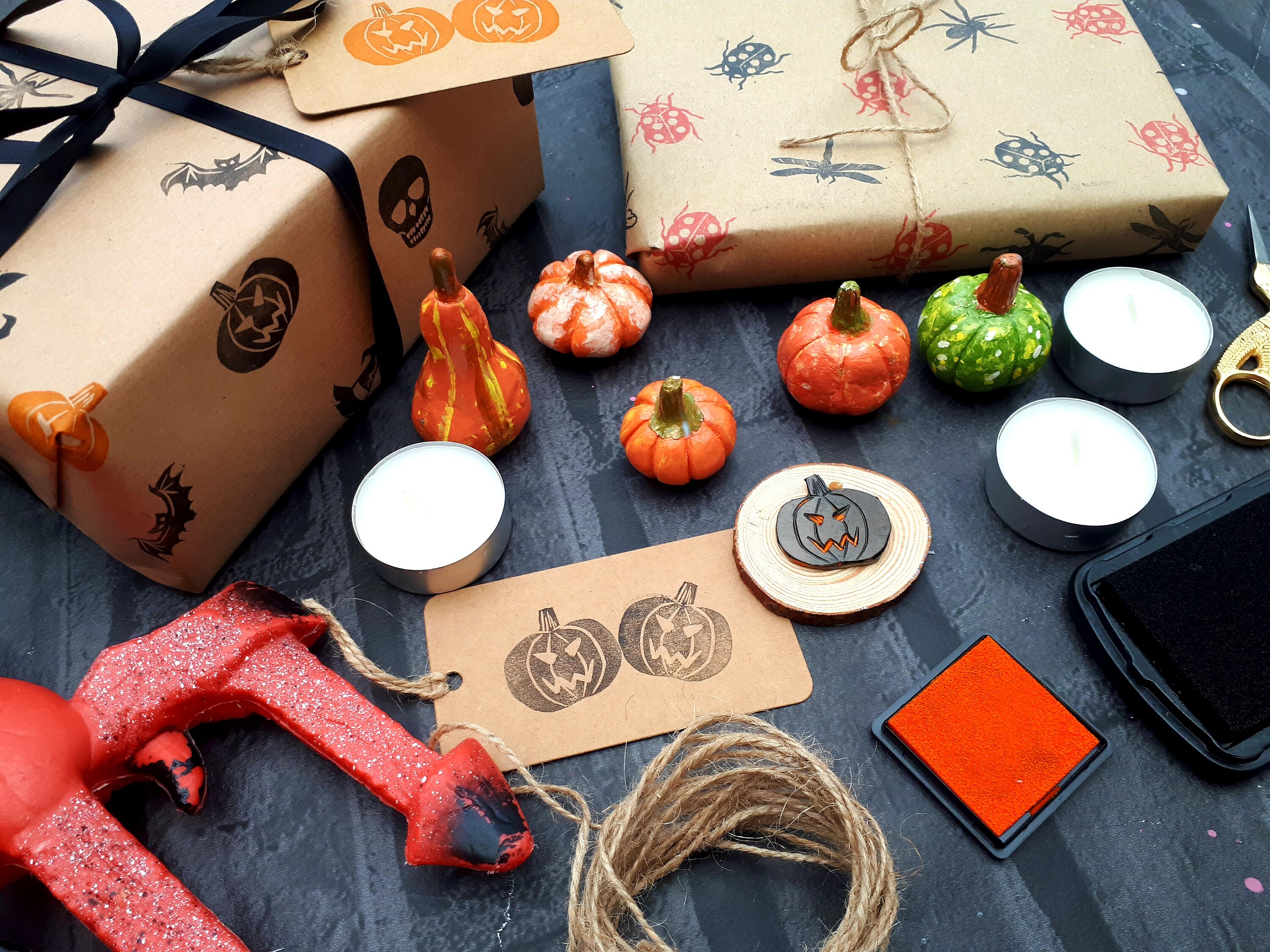 Halloween Ink Stamps Skull Spider Pumpkin Bat Witches Hat - Etsy UK