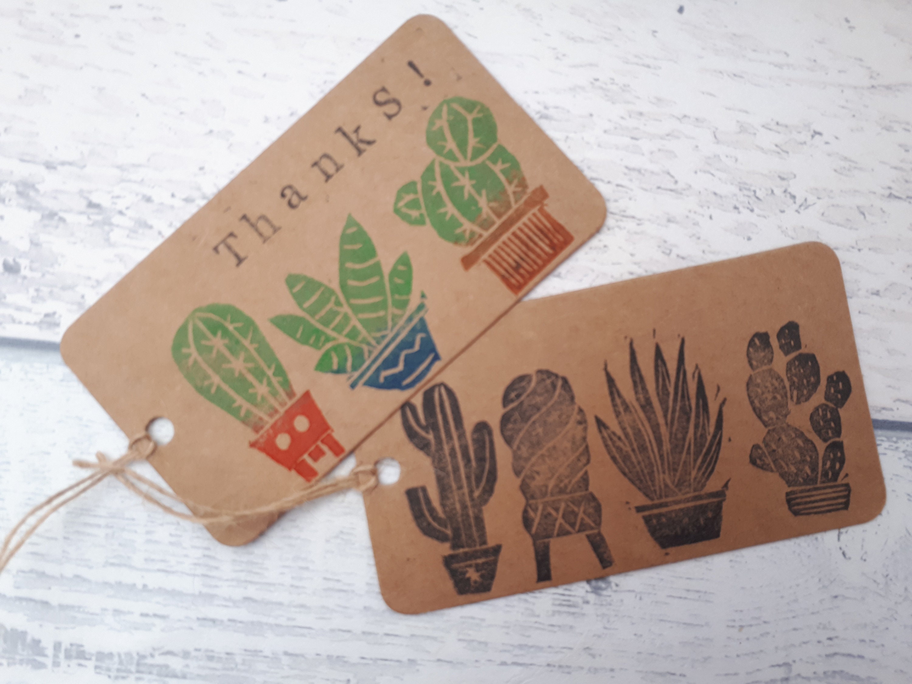 Cactus Ink Stamps Cacti Printing Block Hand Carved DIY Eco - Etsy UK