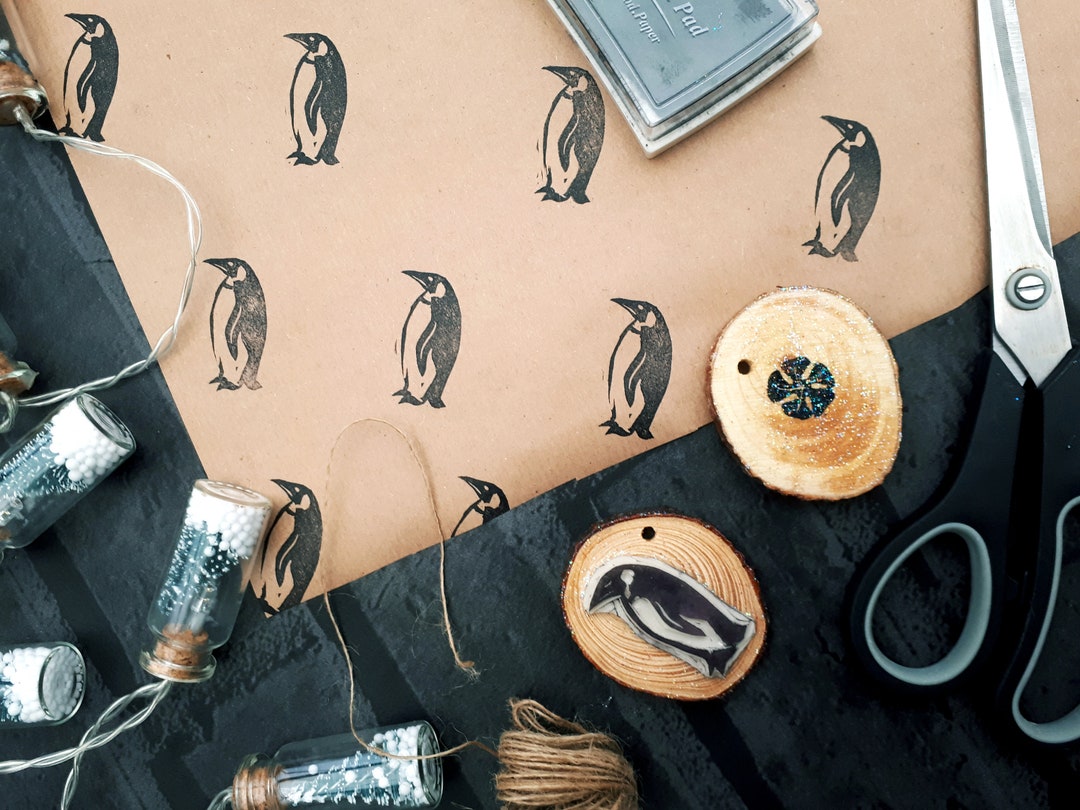 Penguin, Sea Lion, Polar Bear Ink Stamp, Christmas Printing Block ...