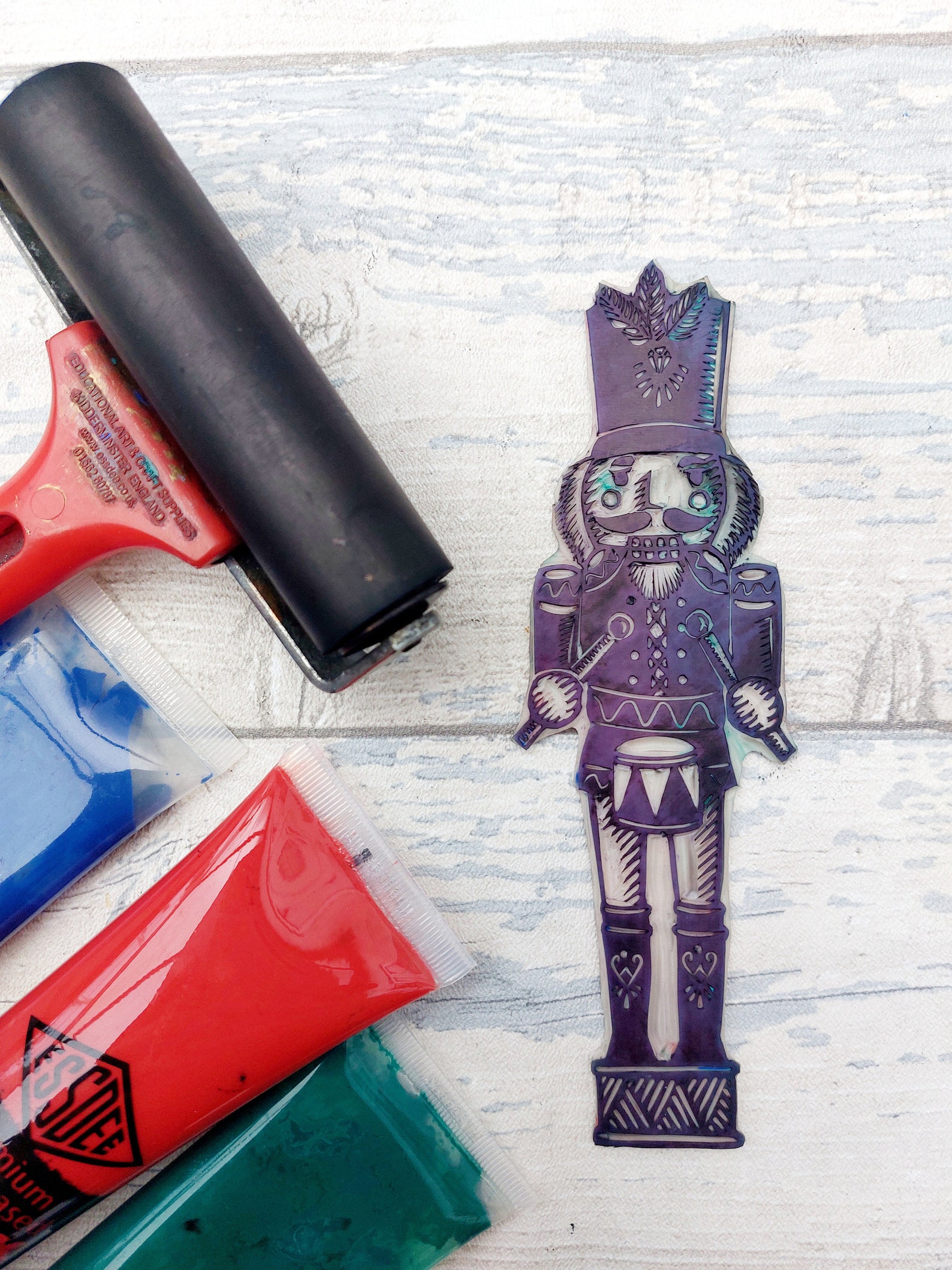 Handmade Nutcracker Christmas Card, Hand Printed Ballet Linocut Card ...