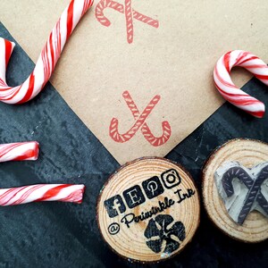 Candy Cane Ink Stamp, Printing Block, Hand Carved, DIY Wrapping Paper ...
