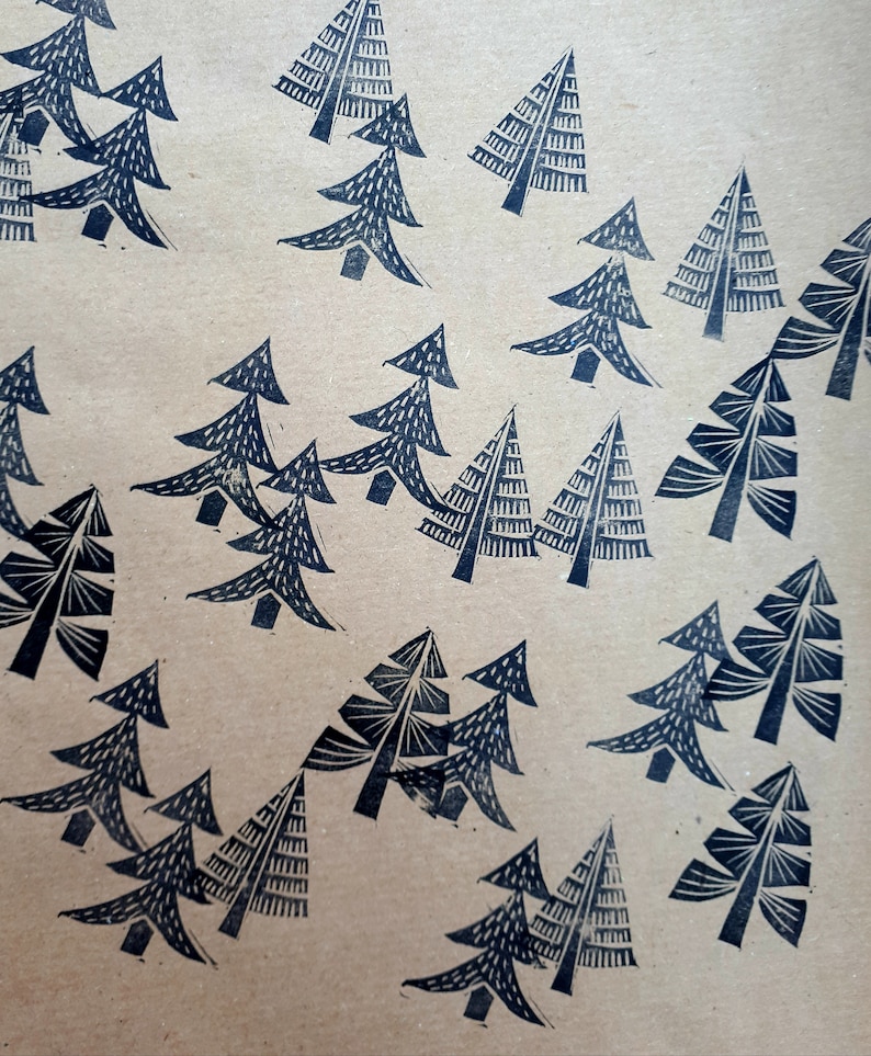 Christmas Tree Ink Stamp Fir Tree Printing Block Hand - Etsy UK