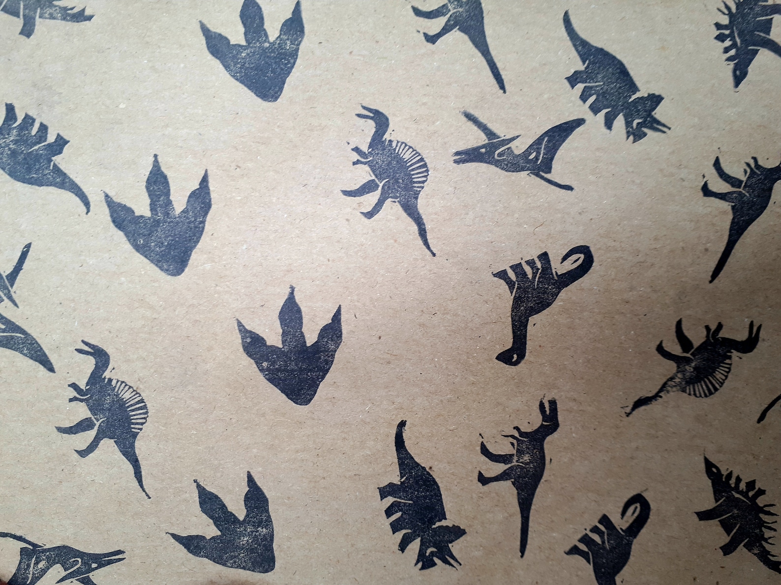 Dinosaur Ink Stamps DIY Eco Recyclable Wrapping Paper - Etsy UK