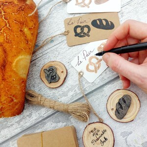 Bakery Ink Stamps, Cupcake, Doughnut, Croissant Black Forest Gateau ...