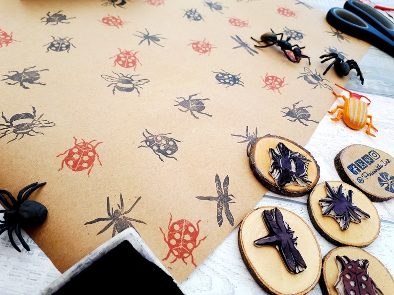 Insect Ink Stamps Spider Beetle Ladybird Dragonfly Bee - Etsy