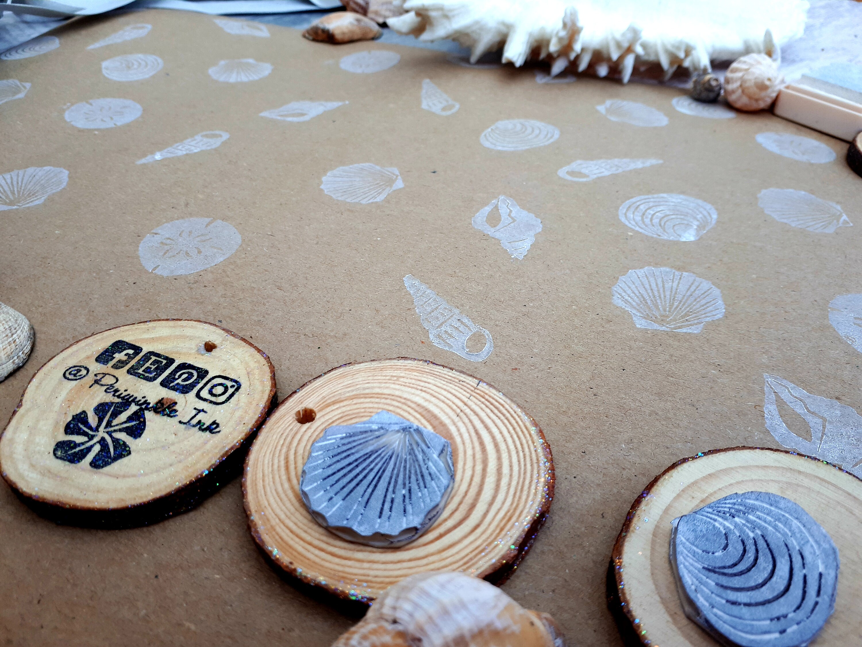 Seashell Ink Stamps Shell Printing Block DIY Eco Recyclable - Etsy UK