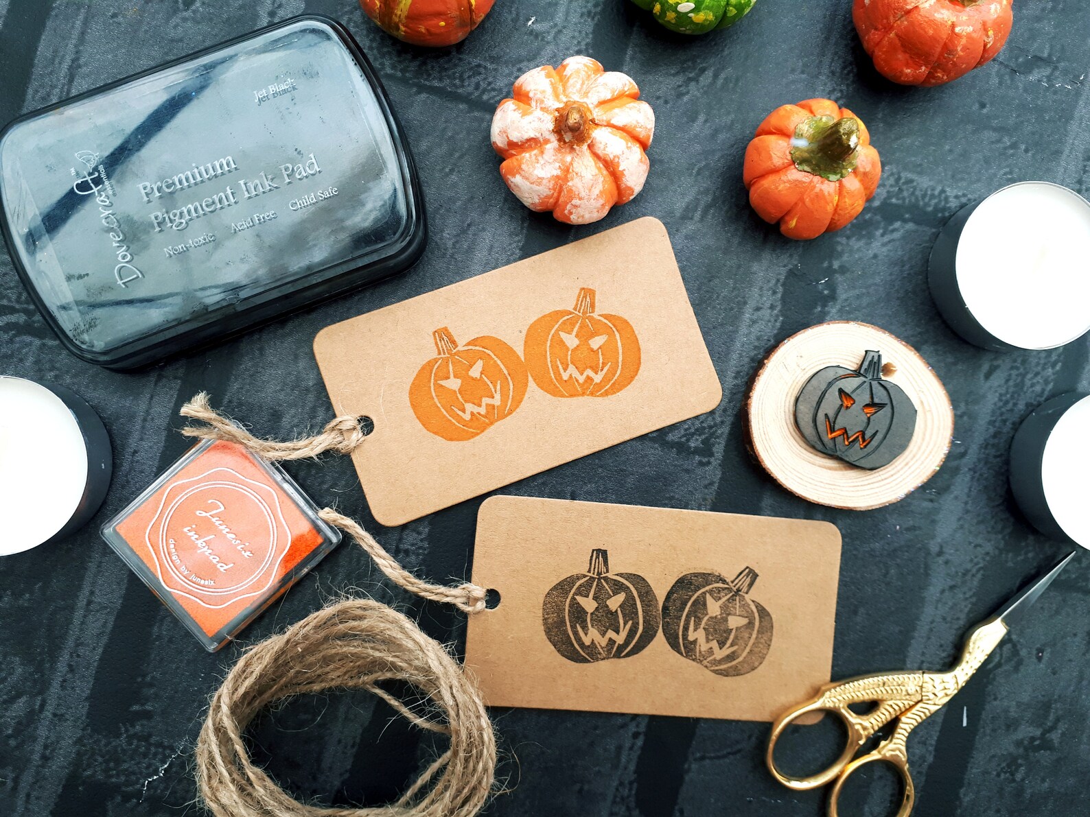 Halloween Ink Stamps Skull Spider Pumpkin Bat Witches Hat - Etsy UK