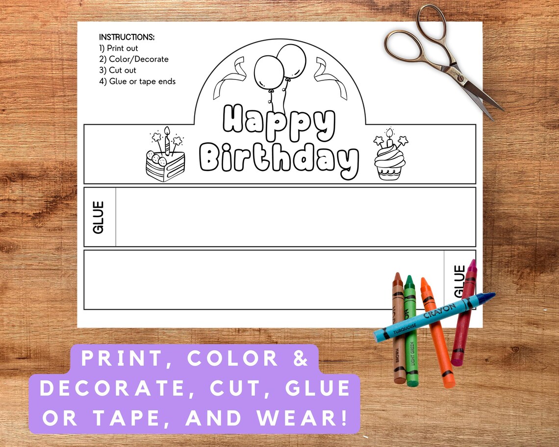 Happy Birthday Paper Crowns, It's My Birthday, Birthday Hat, Birthday ...