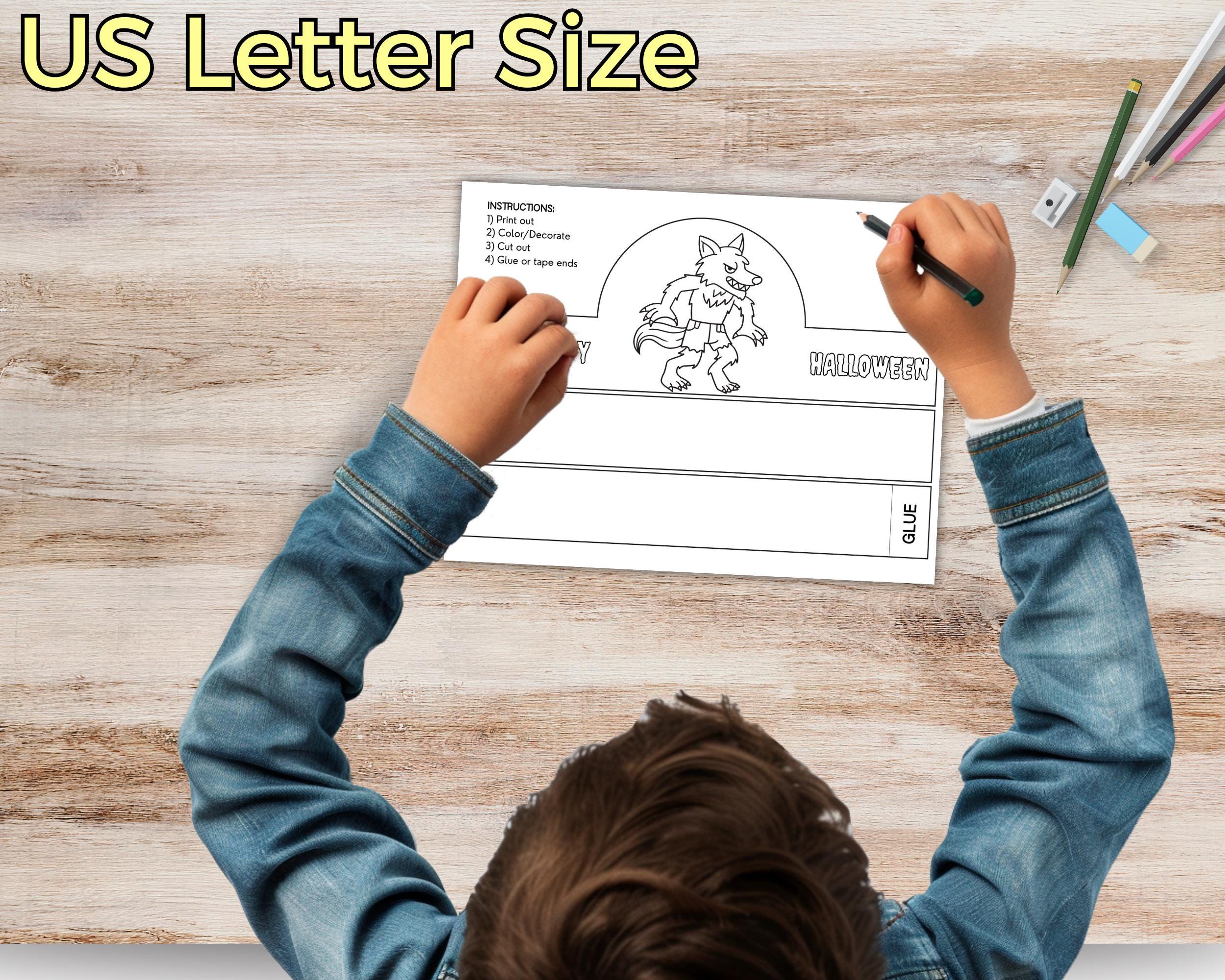 Halloween Paper Crowns, Coloring Craft for Kids, Paper Crown Craft ...