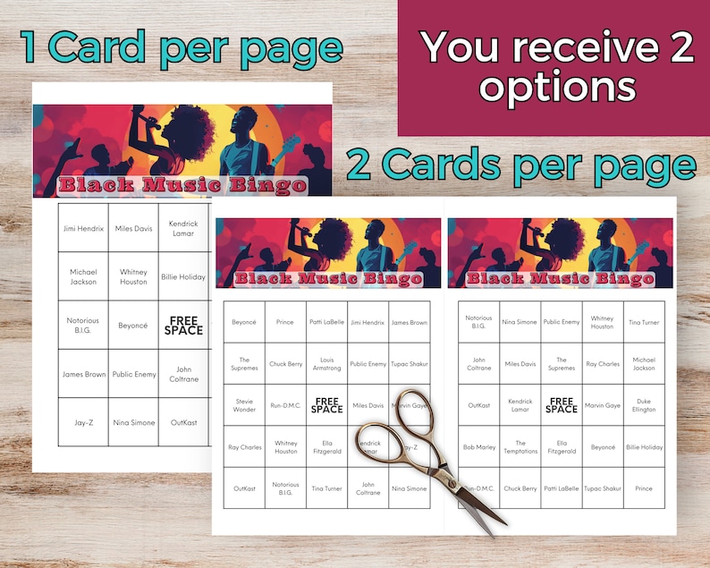 Black Music Bingo Printable Game, Spotify Playlist Included, 50 Bingo ...