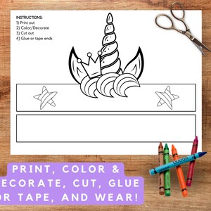 Unicorn Paper Crown, Unicorn Birthday Party, Unicorn Paper Craft ...