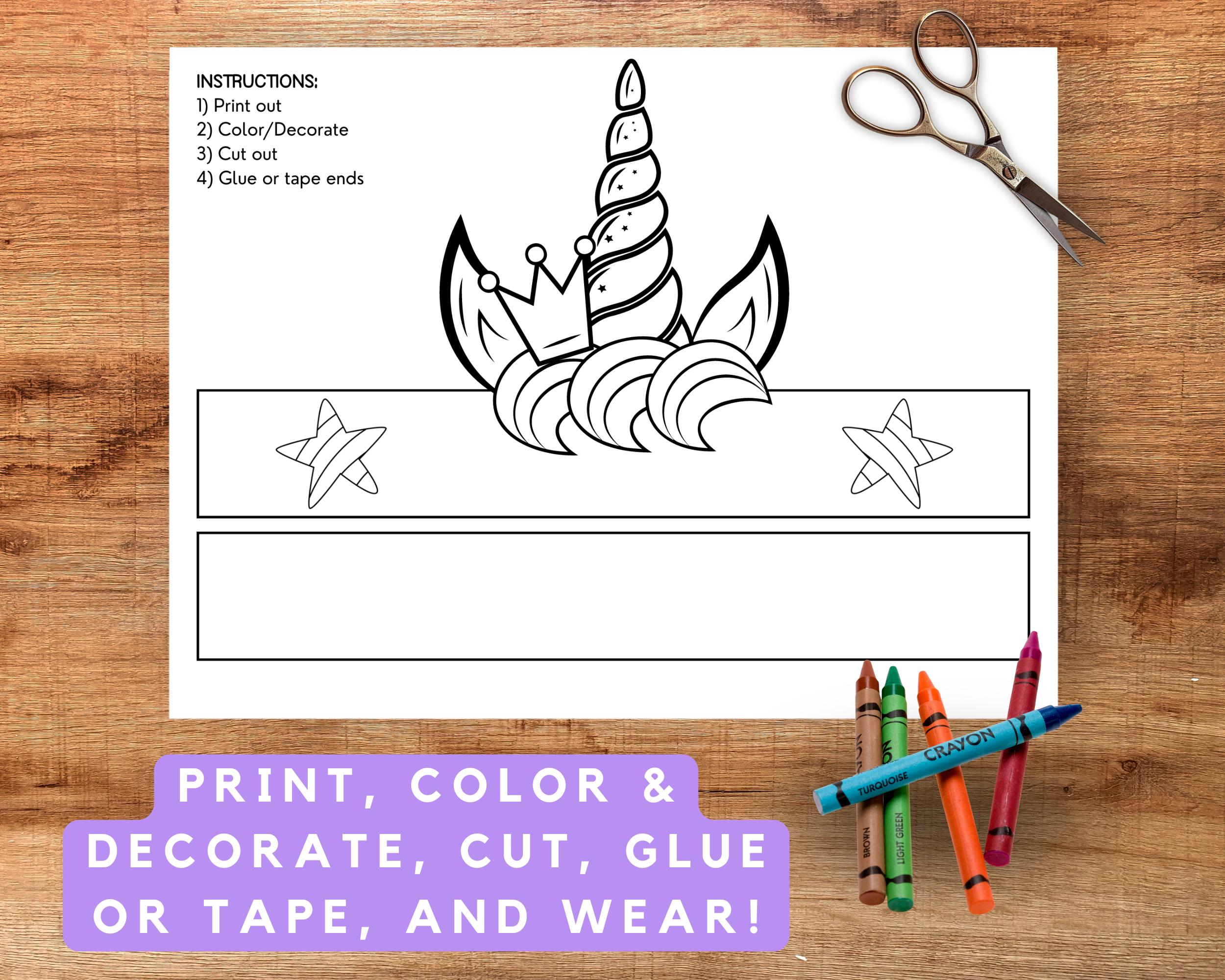 Unicorn Paper Crown, Unicorn Birthday Party, Unicorn Paper Craft ...