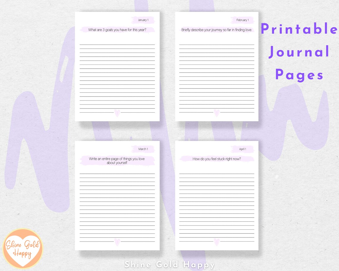 Year of Journaling, 365 Daily Journal Prompts, Monthly Themed Journal ...