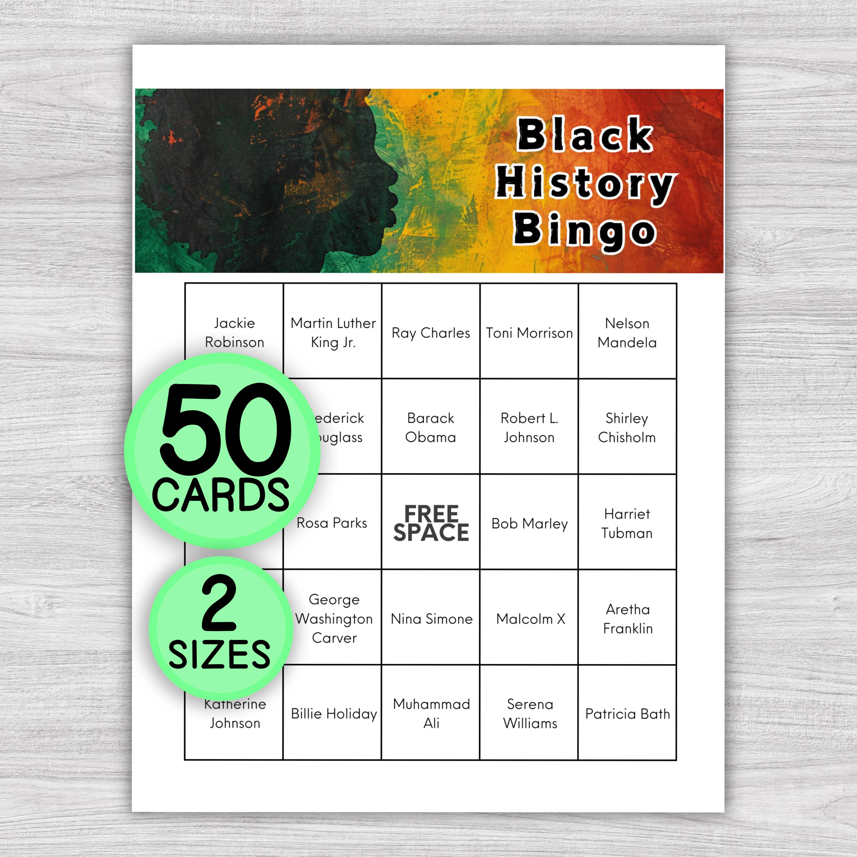 Printable Black History Bingo Game, Juneteenth, Black History Month ...