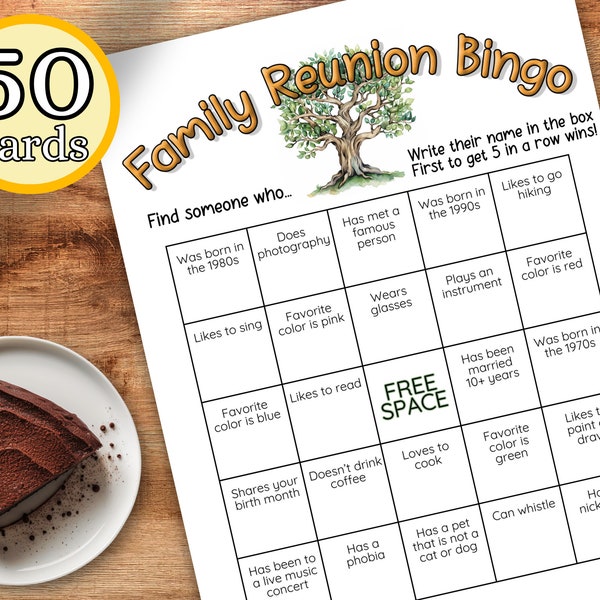 Reunion Bingo - Etsy