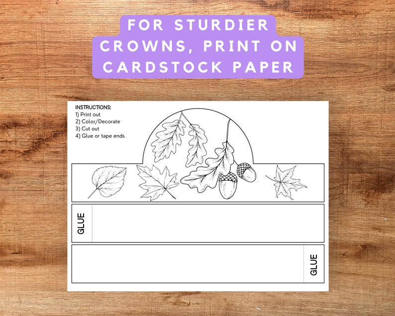 Thanksgiving Paper Crowns, Turkey Hat, Coloring Craft for Kids ...