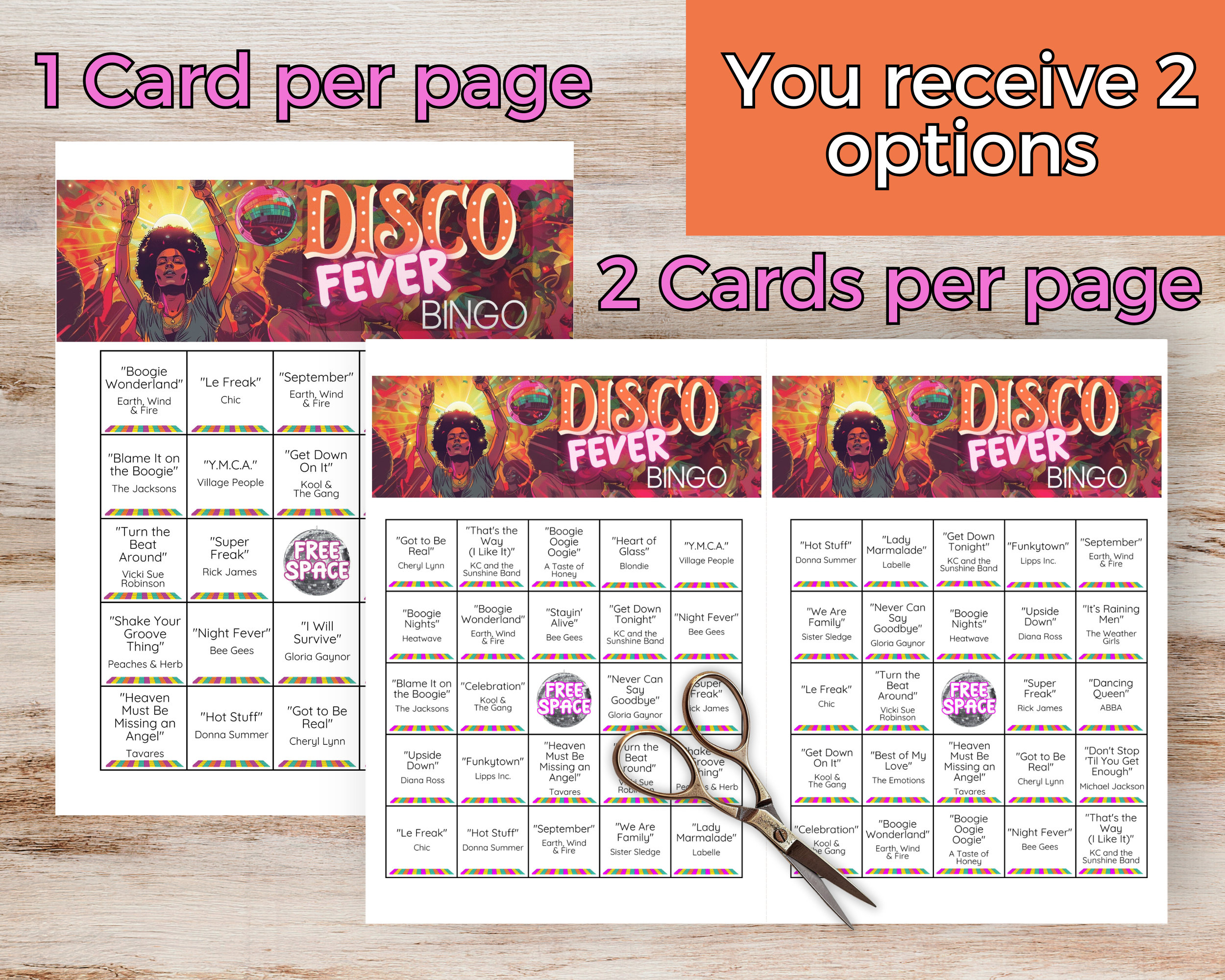 Music Bingo, Disco Fever Bingo Printable Game, Spotify Playlist ...