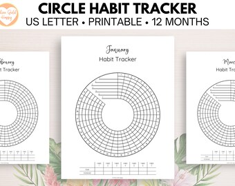 Circle Habit Tracker Printable PDF - Etsy