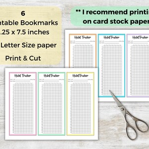 Habit Tracker Bookmark Bright Pastels, Reading Tracker, Bookmark ...