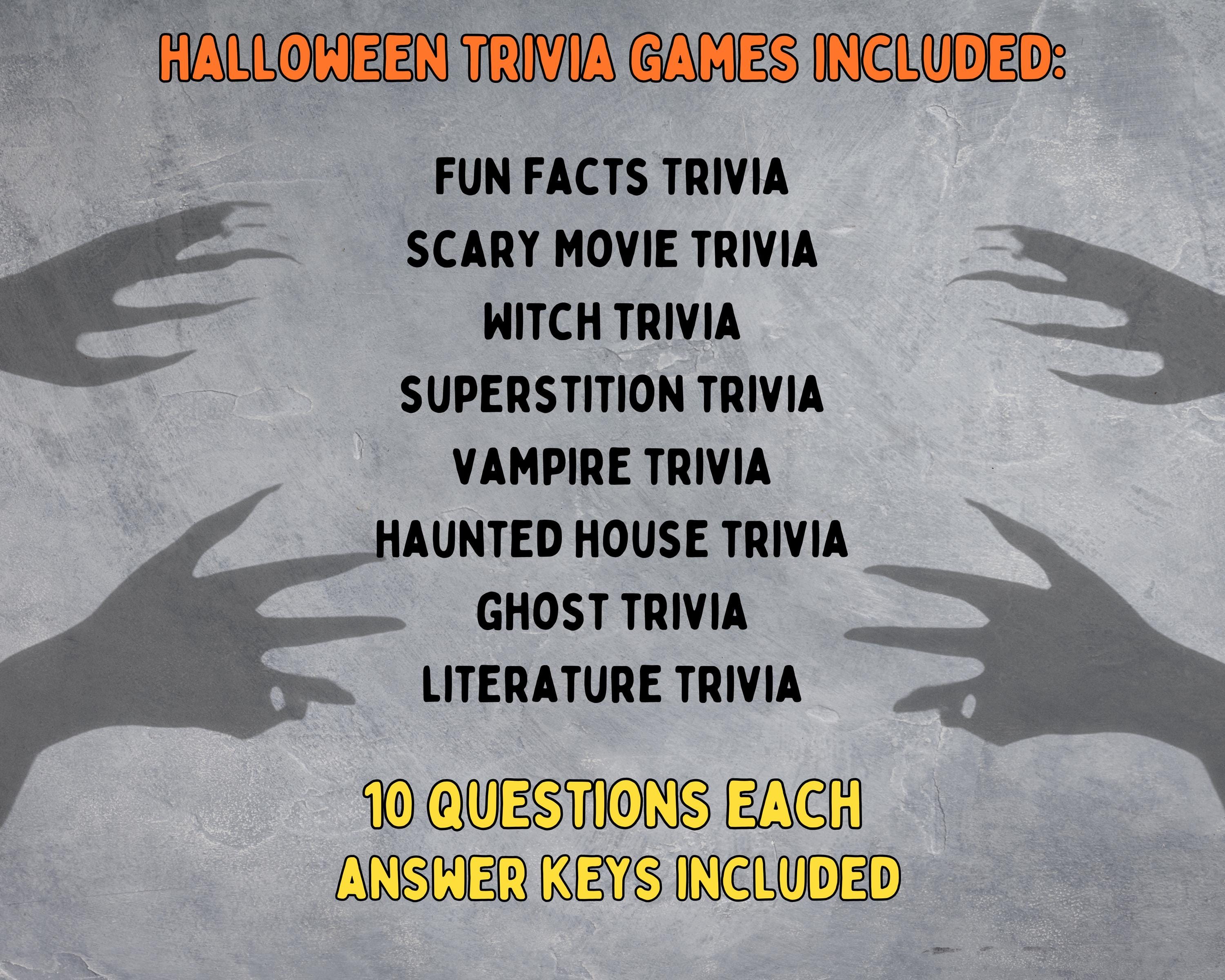 Halloween Trivia Game Bundle, Multiple Choice, Halloween Game for Kids ...