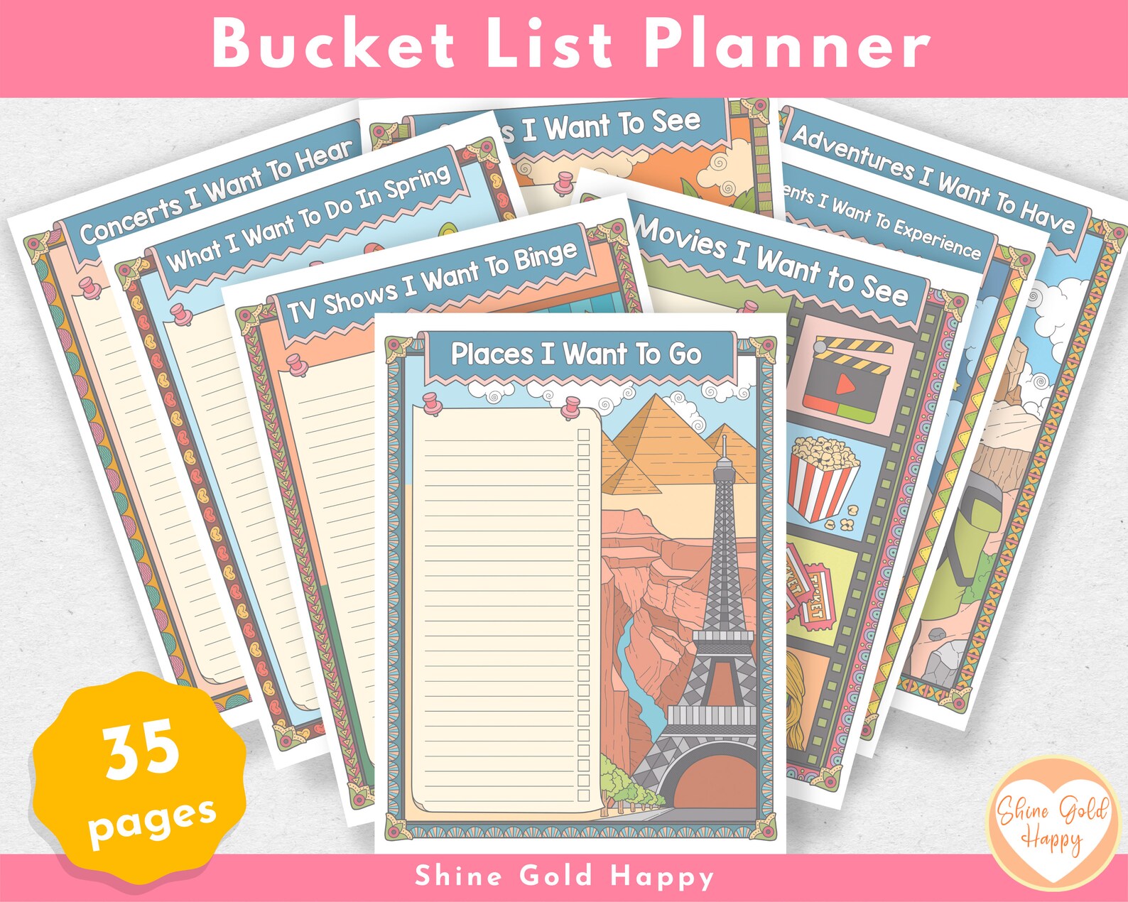 Bucket List Planner PDF Digital Download Printable - Etsy
