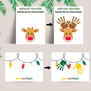 Christmas Handprint Art Bundle, Handprint Craft, DIY Holiday Activity ...