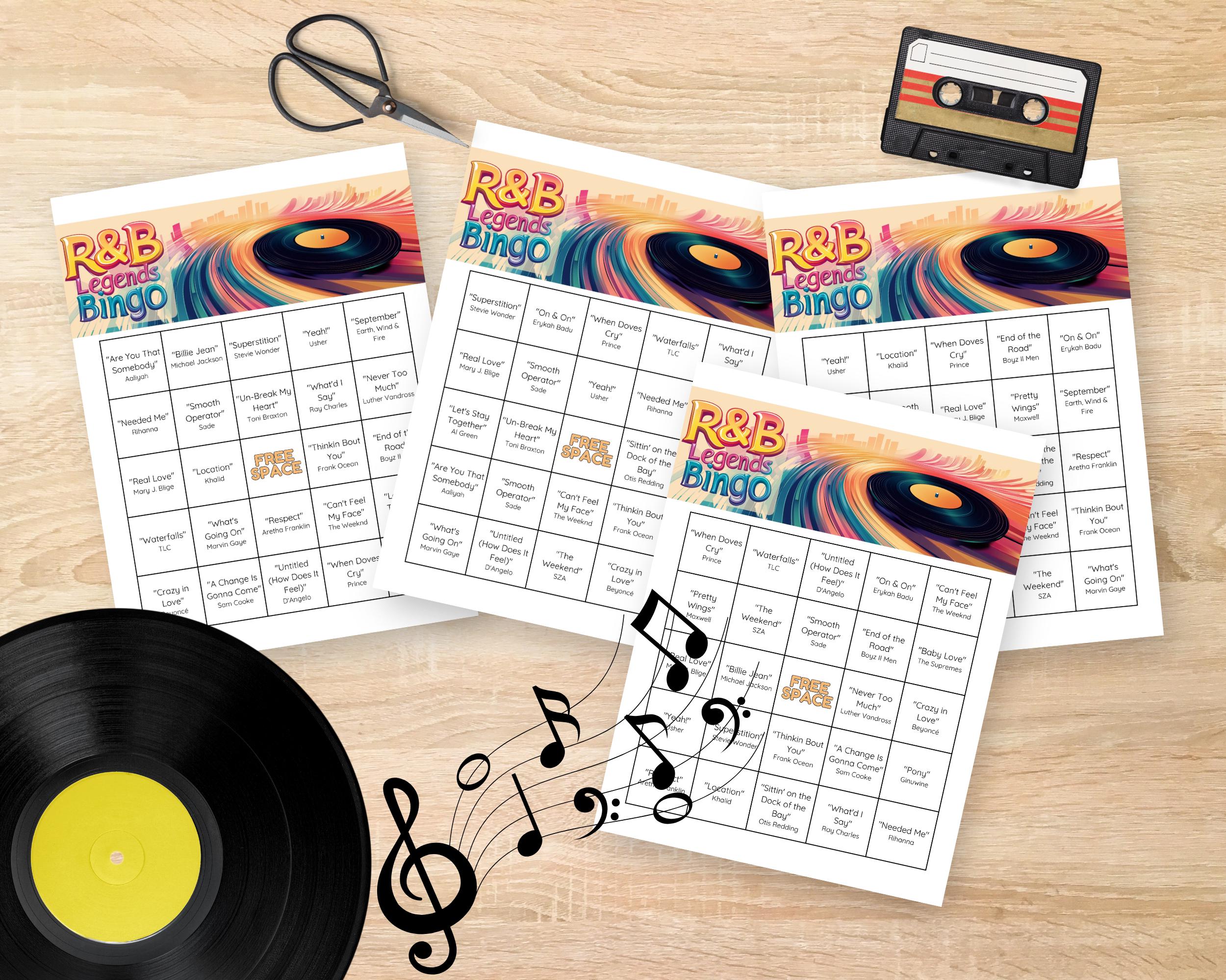 Rnb Legends Music Bingo, Soul Music, Motown, Spotify Playlist, 50 ...