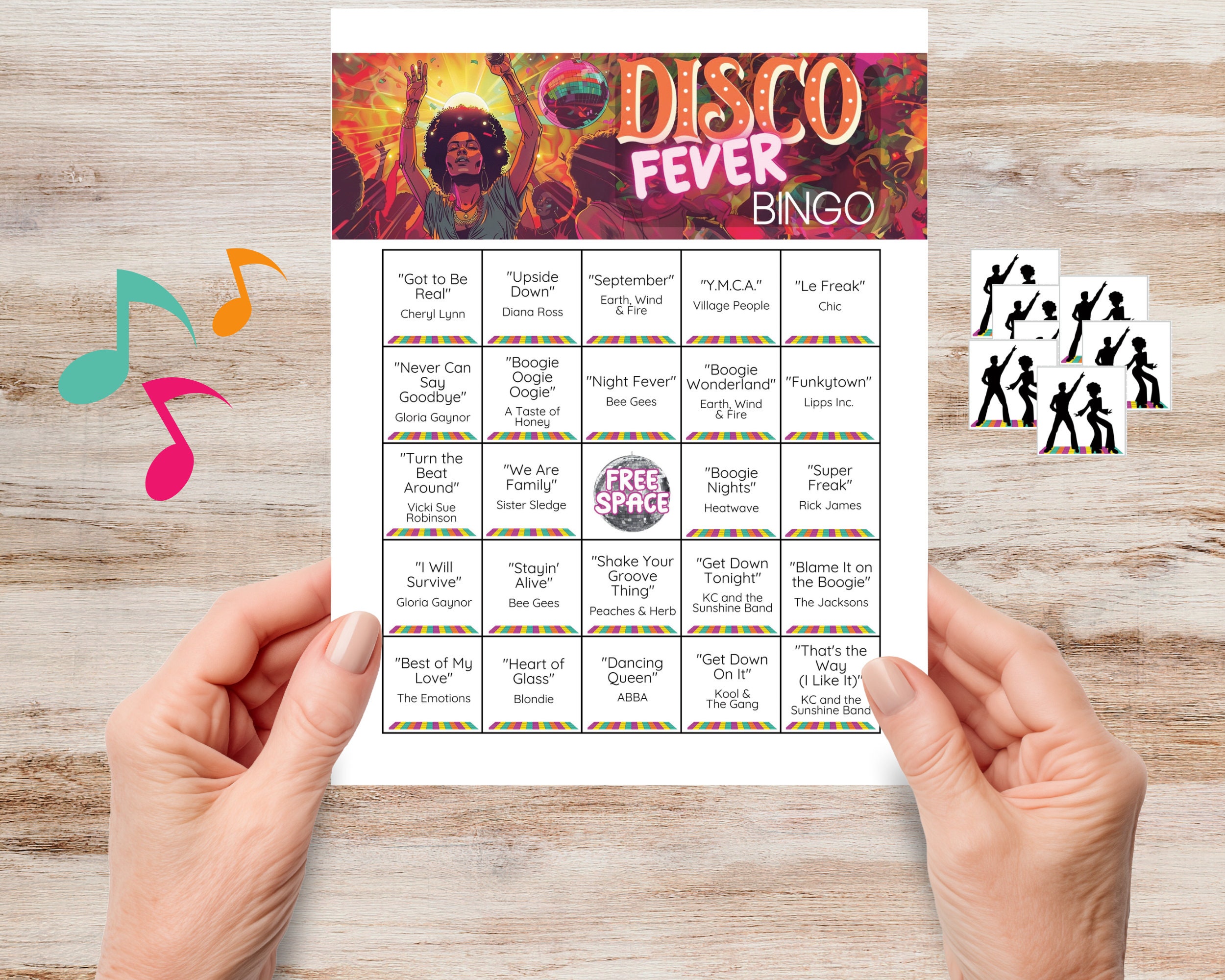 Music Bingo, Disco Fever Bingo Printable Game, Spotify Playlist ...
