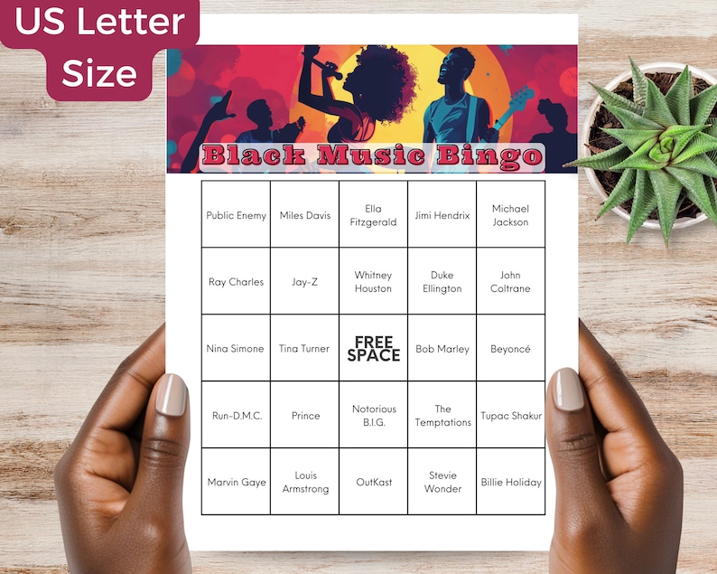 Black Music Bingo Printable Game, Spotify Playlist Included, 50 Bingo ...
