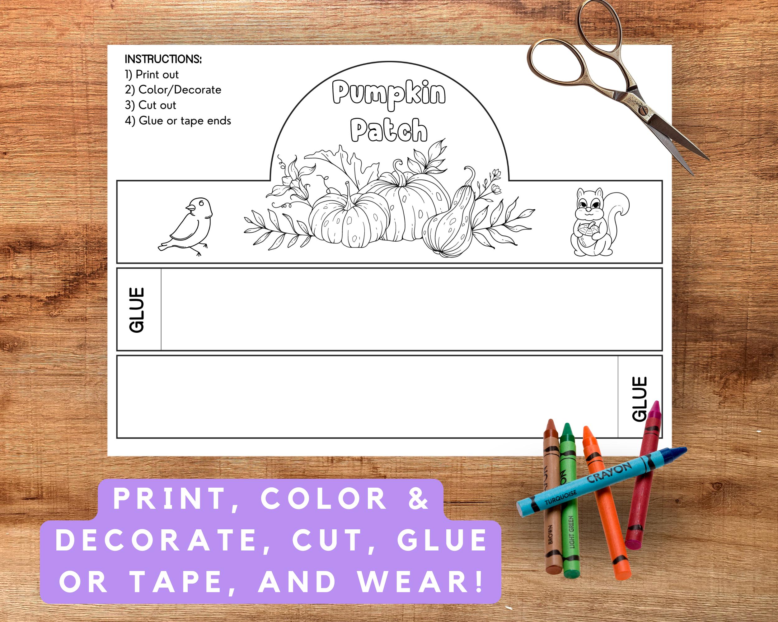 Thanksgiving Paper Crowns, Turkey Hat, Coloring Craft for Kids ...