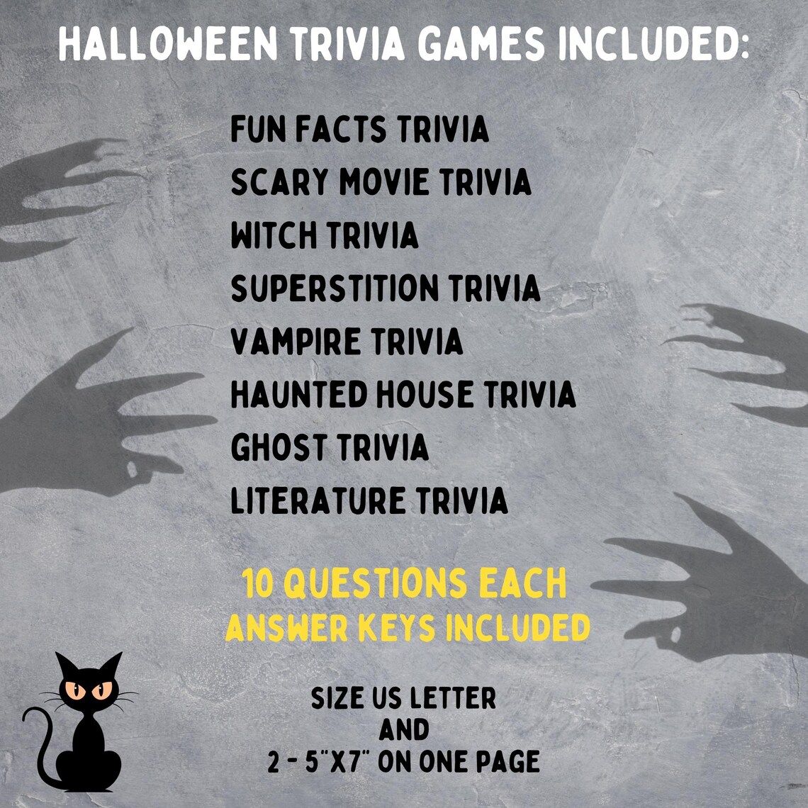 Halloween Trivia Game Bundle, Multiple Choice, Halloween Movie Trivia ...