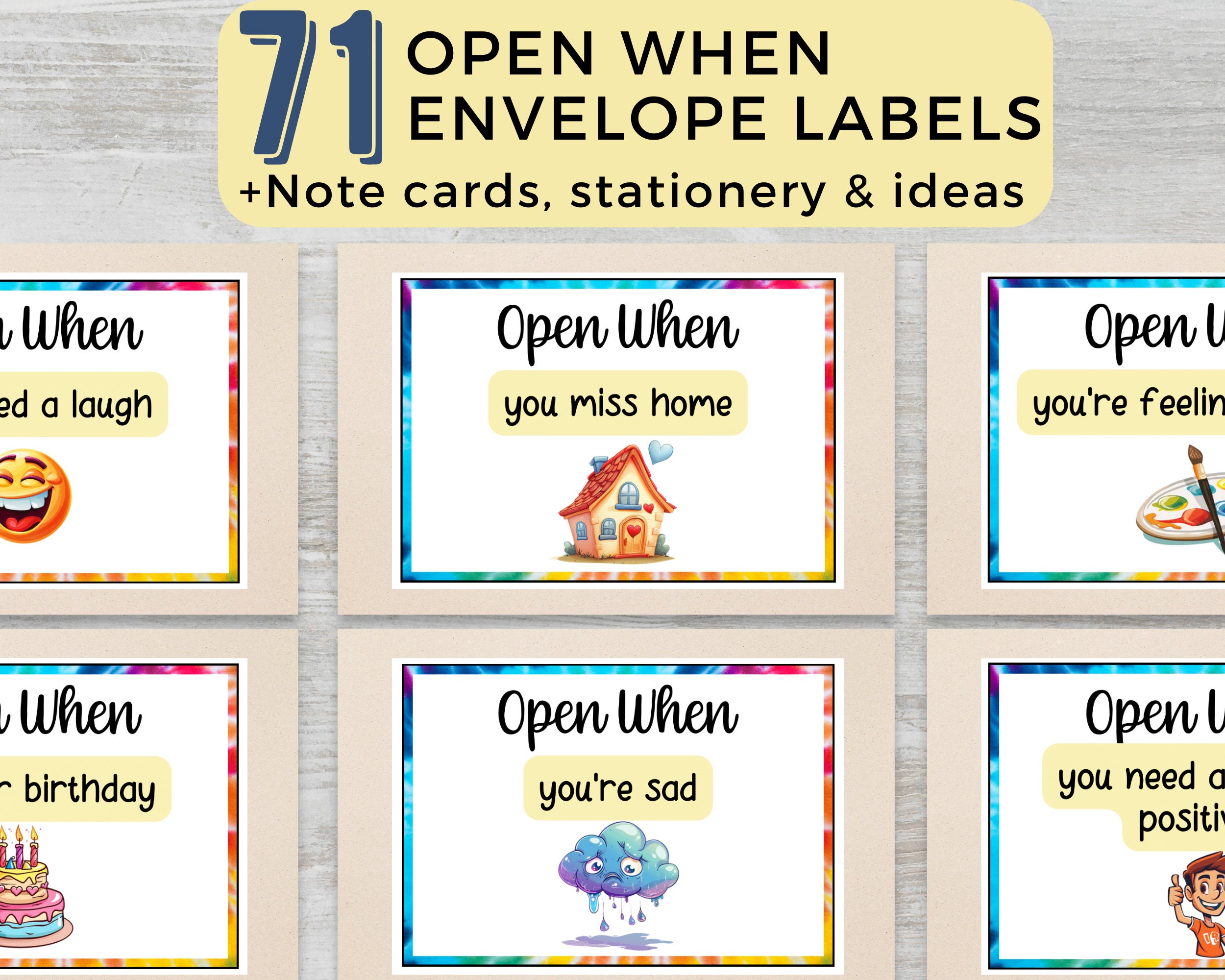 Printable Open When Envelopes College Students, 71 Open When Letters ...