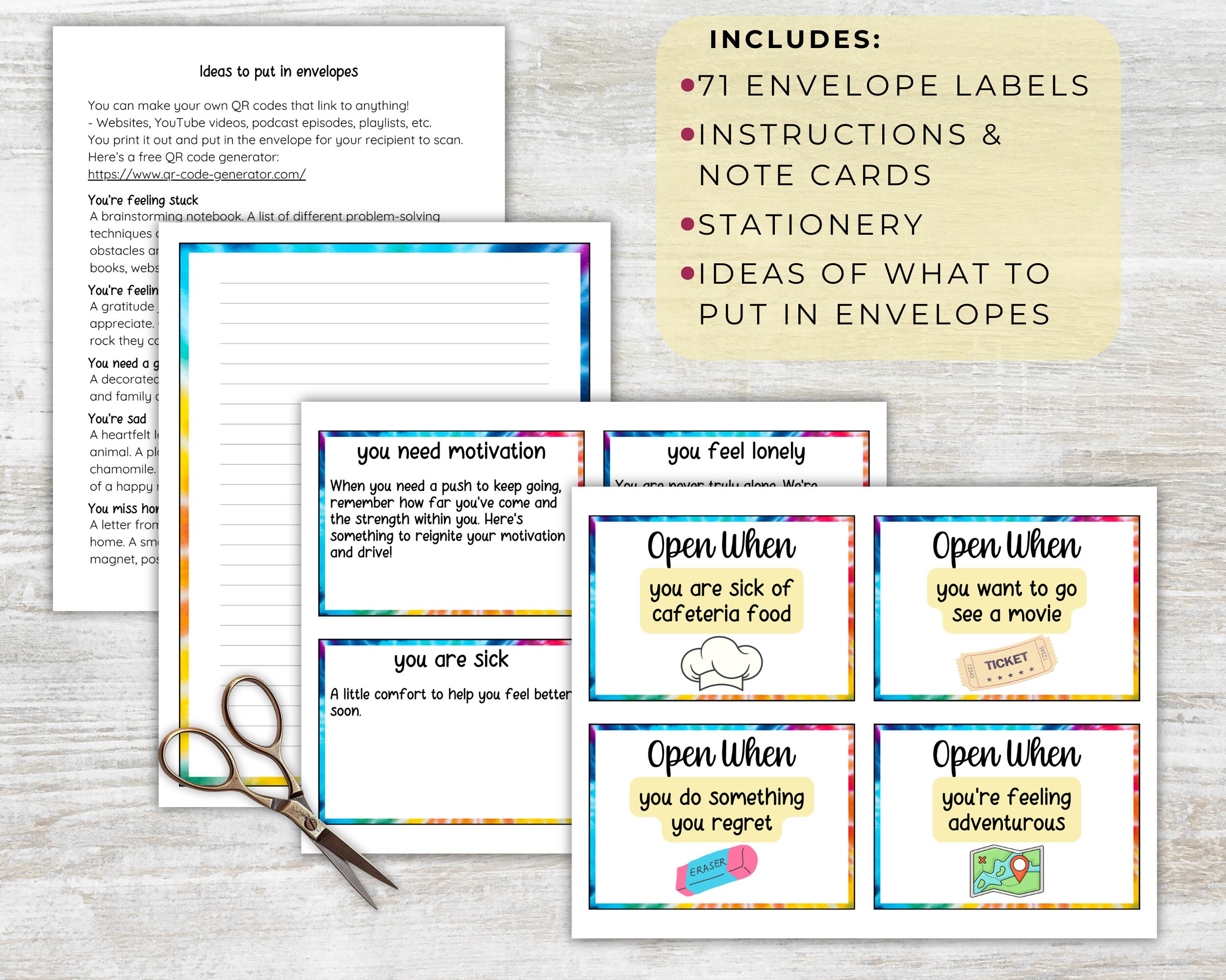 Printable Open When Envelopes College Students, 71 Open When Letters ...