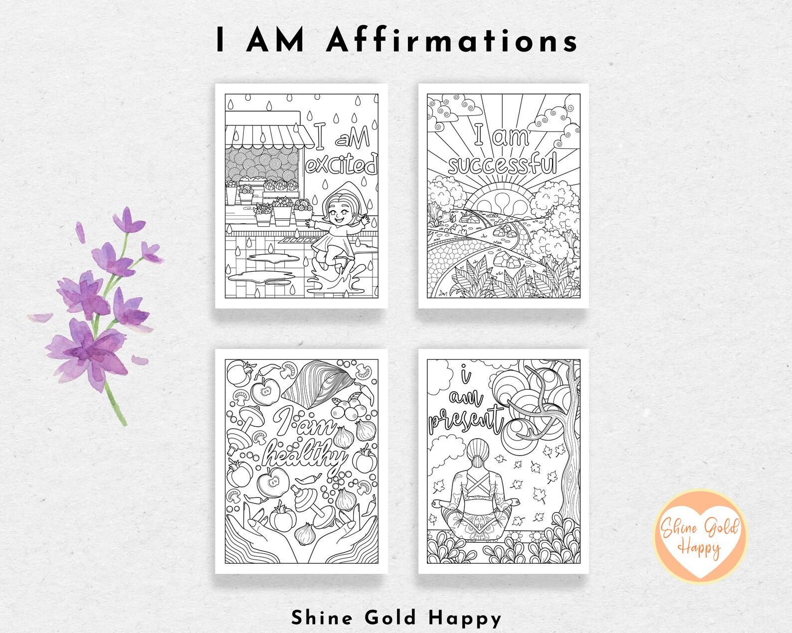 I Am Affirmations Coloring Pages PDF Digital Download - Etsy