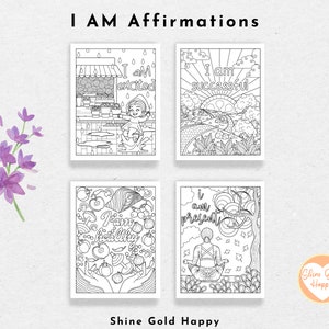 I Am Affirmations Coloring Pages PDF Digital Download | Etsy
