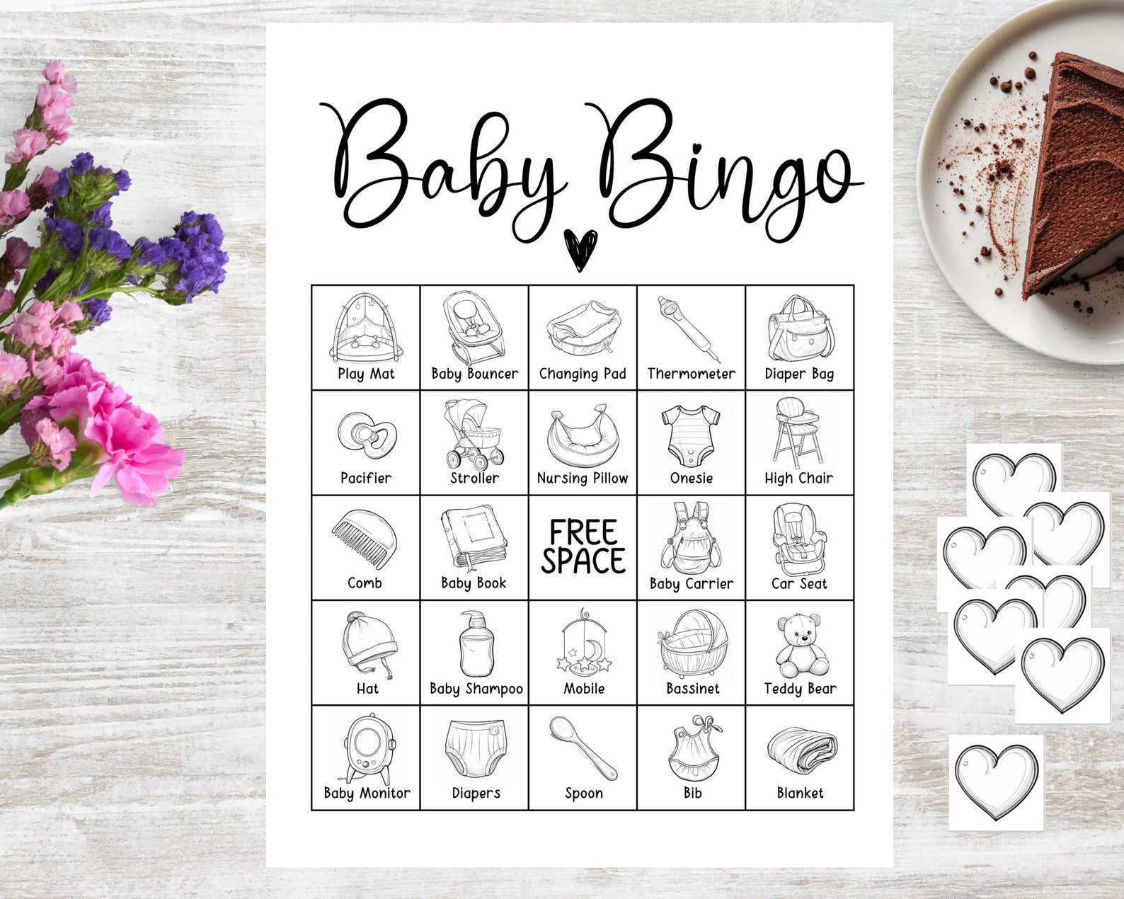 Baby Shower Bingo Printable Game, 50 Unique Bingo Cards, Activity Ideas ...