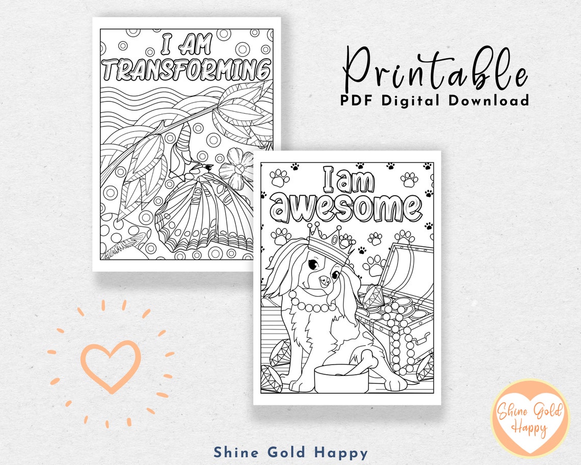 I Am Affirmations Coloring Pages PDF Digital Download - Etsy