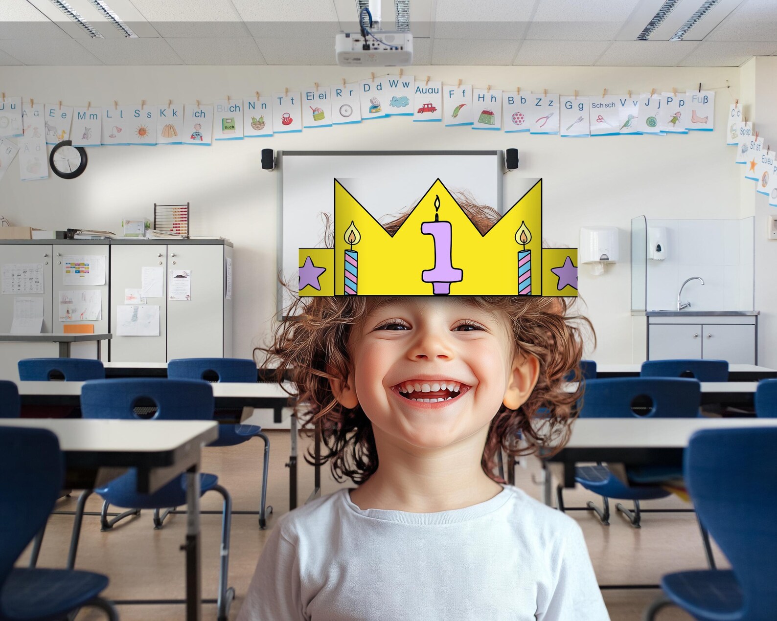 First Birthday Paper Crown, 1st Birthday Crown, Baby First Birthday ...